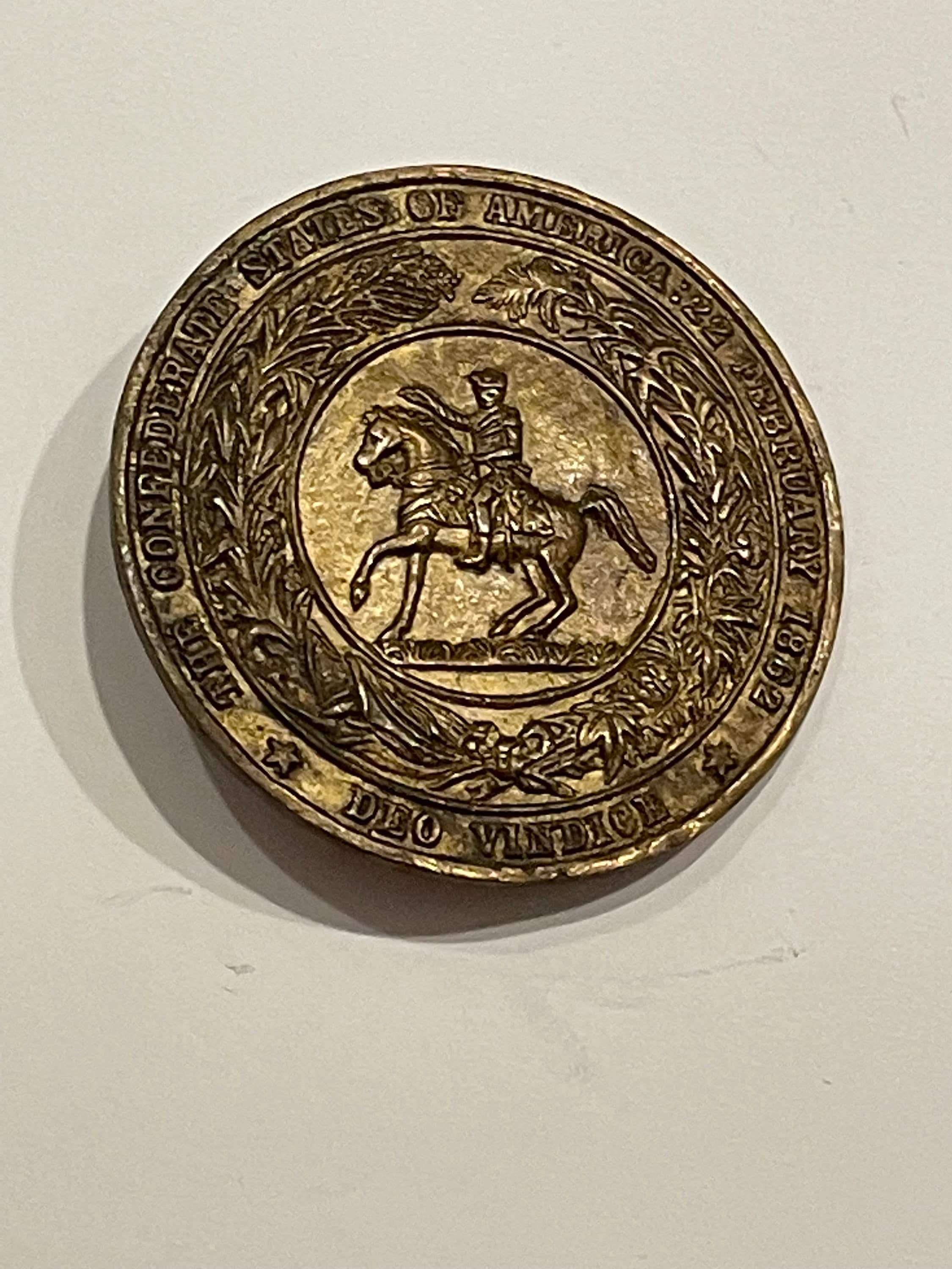 Confederate States of America DEO VINDICE Brass Metal Belt Buckle ...