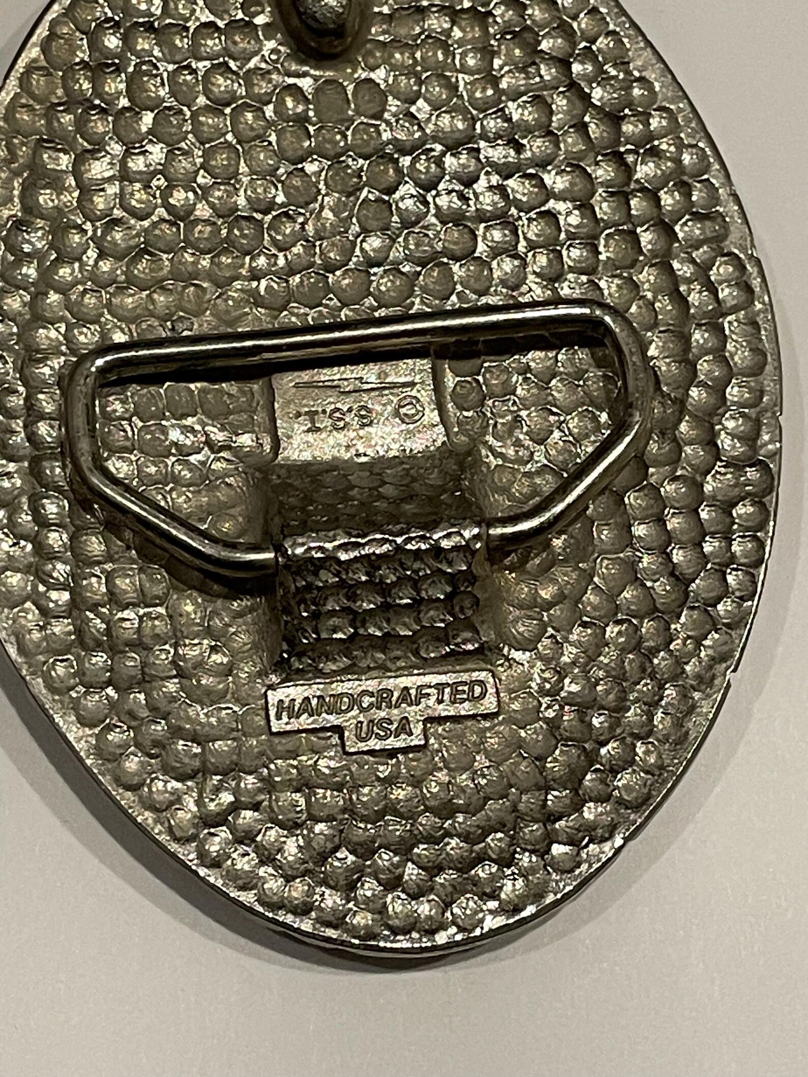 OUTLAW S.S.I. Turquoise Red Coral Inlay Handcrafted Metal Belt Buckle ...