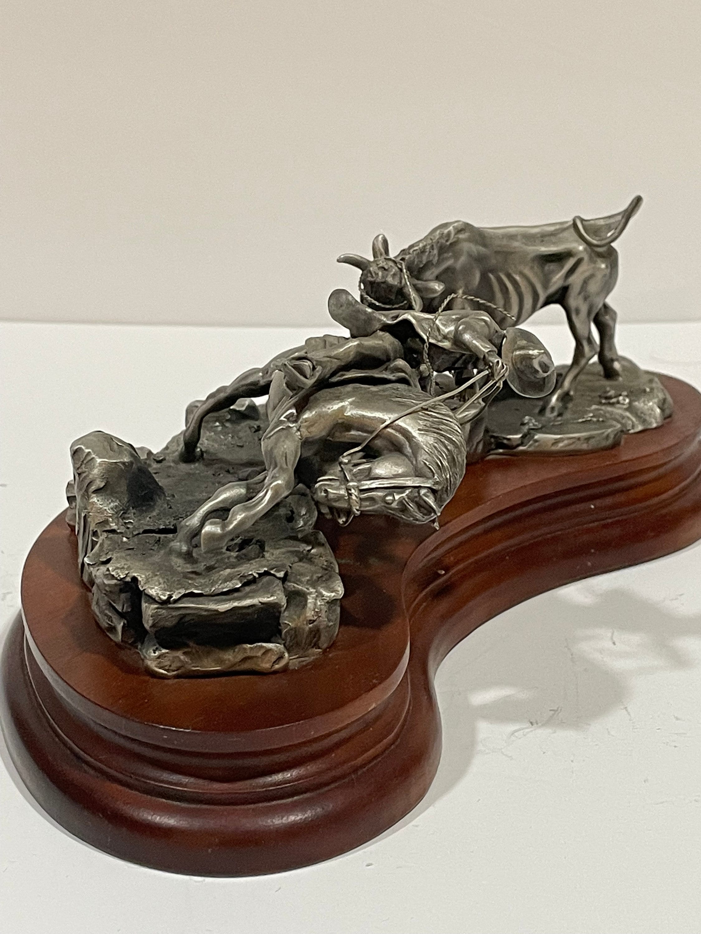 Hightailin Cowboy Lasso Bull Chilmark Fine Pewter Sculpture Signed Dan ...