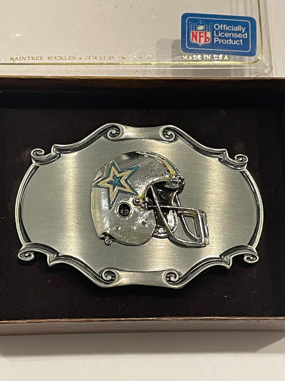 NFL DALLAS COWBOYS Raintree Metal Belt Buckle 1978 W/box Vintage Unique ...
