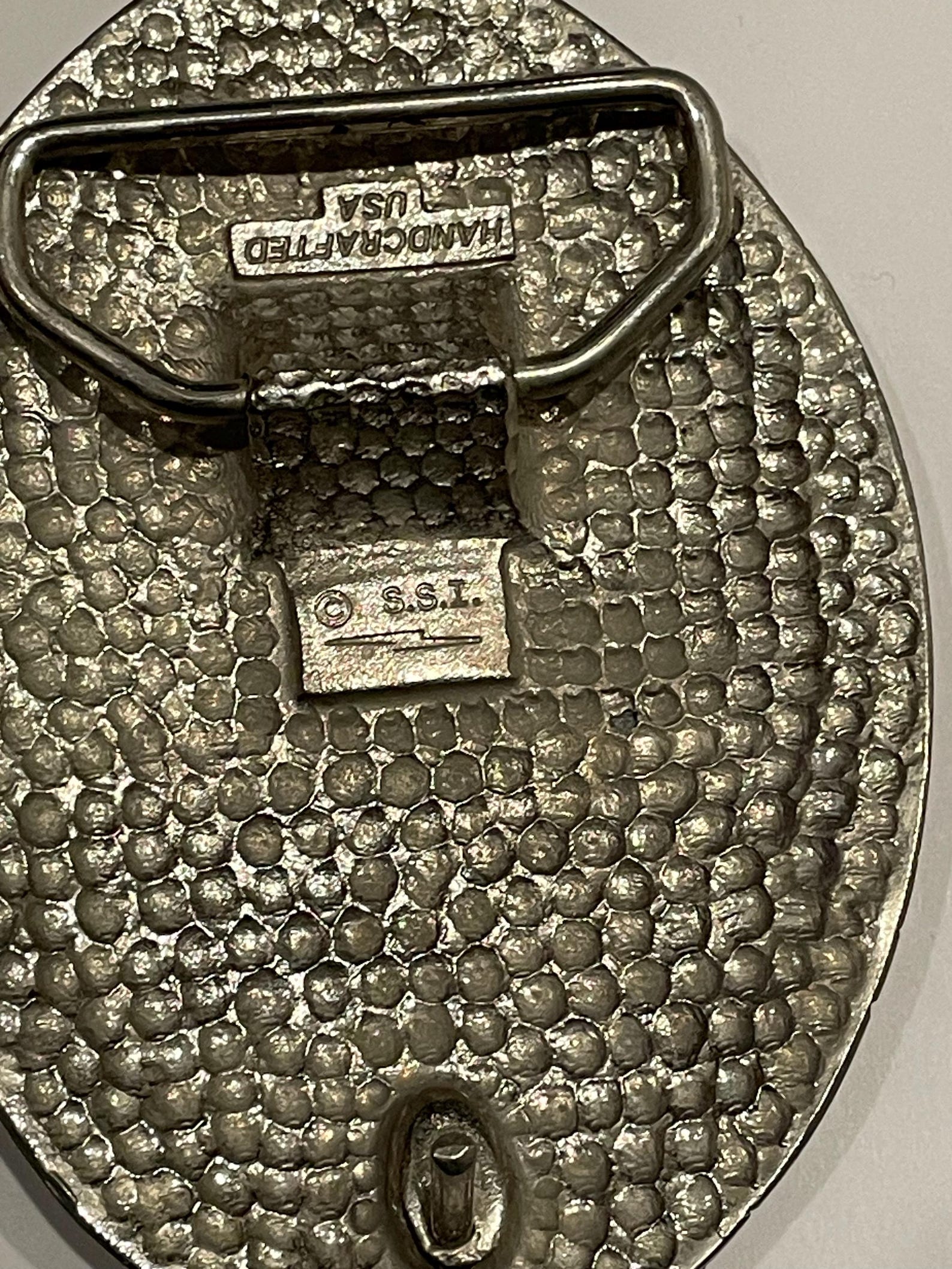 OUTLAW S.S.I. Turquoise Red Coral Inlay Handcrafted Metal Belt Buckle ...