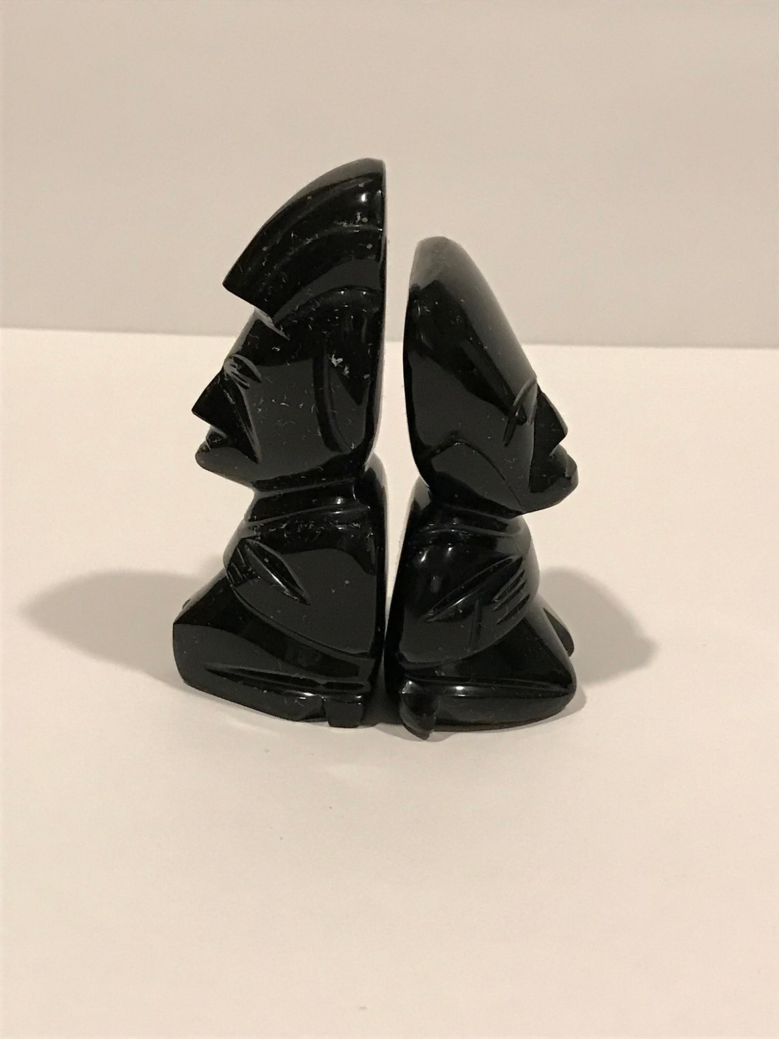 Easter Island Moai Statue Black Stone Bookends VINTAGE UNIQUE RARE - Etsy