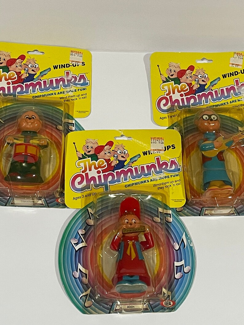 Alvin & the Chipmunks Wind up Toys Alvin Simon Theodore Band IDEAL 1983 ...
