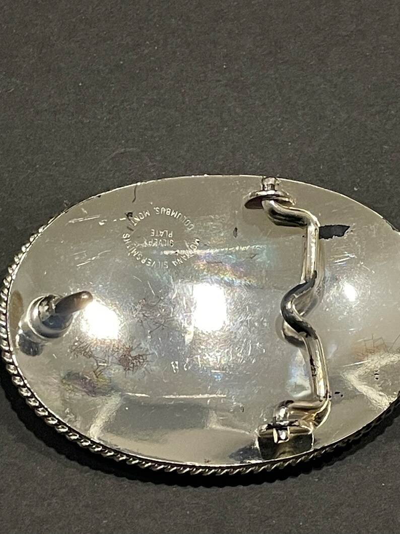 MONTANA State Map MONTANA SILVERSMITHS Silver Plate Belt Buckle Vintage ...
