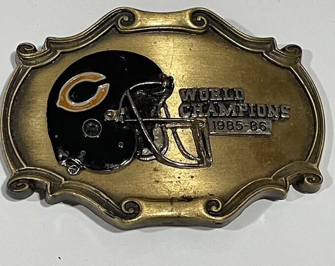 Chicago Bears 1985-1986 NFL World Champions Raintree Metal Belt Buckle ...