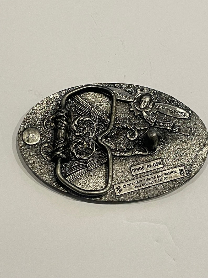 I'M MACHO MAN Capt. Hawks Sky Patrol Metal Belt Buckle 1979 Vintage ...