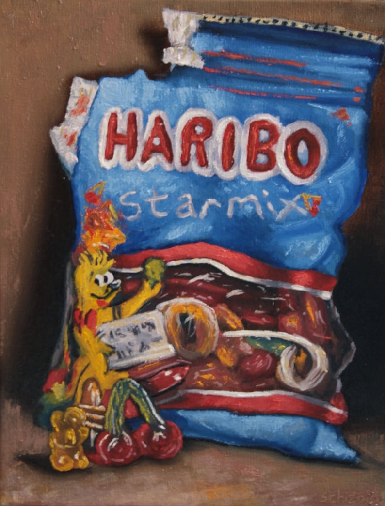 ORIGINAL Haribo Sweets Still Life Oil Painting Realism Classical Canvas ...