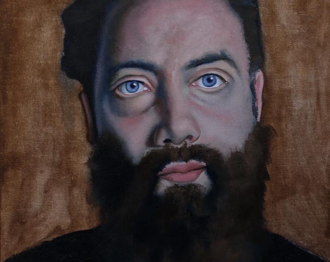 ORIGINAL Blue Eye Male Portrait Oil Painting Romanticism Classical ...