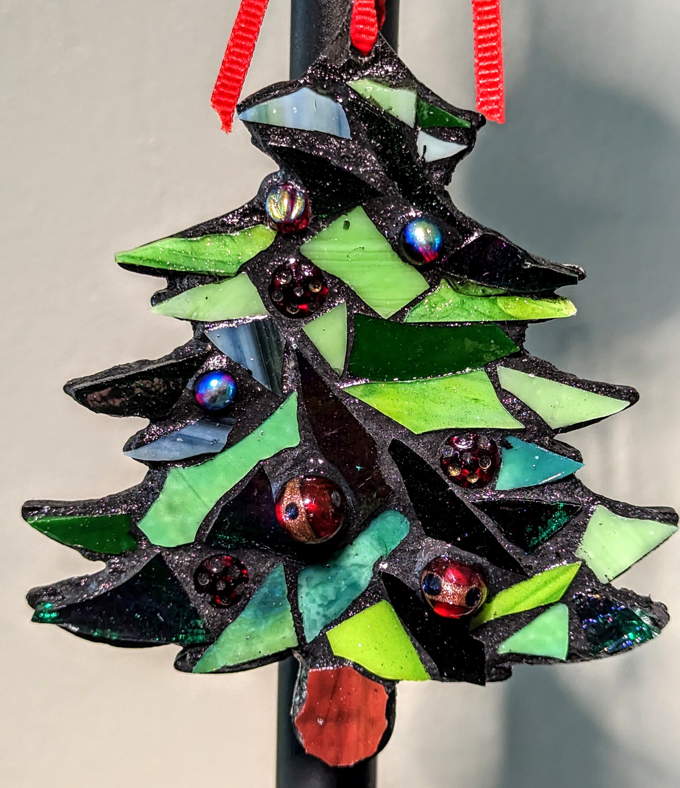 Stained Glass Mosaic Christmas Tree Ornament Handcrafted Christmas ... Stained Glass Mosaic Christmas Tree Ornament Handcrafted Christmas ...
