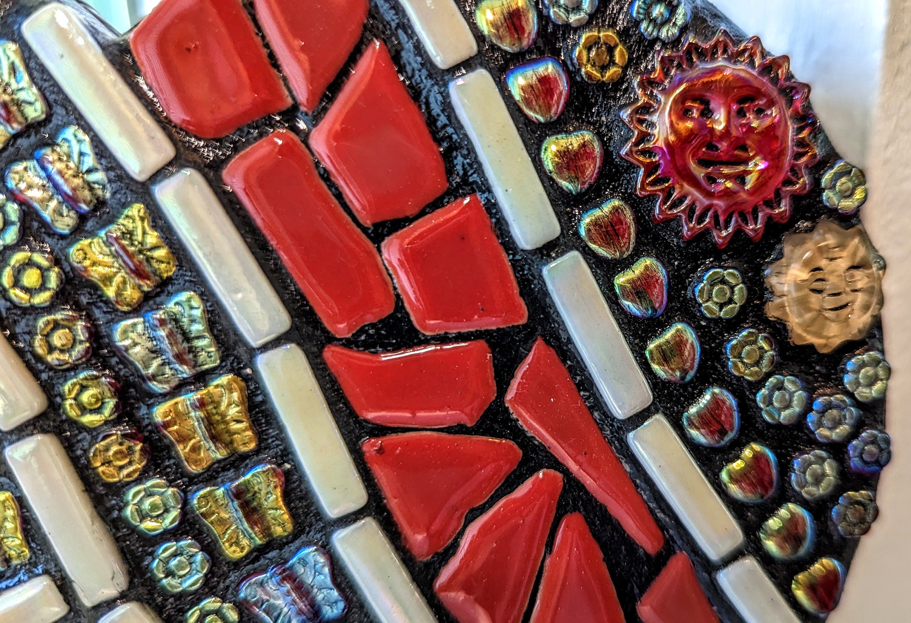 Multi Media Ceramic and Glass Handcrafted Mosaic Heart Unique Gift Wall ...