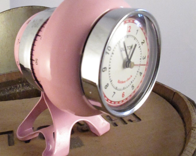 Retro Style Dulton Kitchen Timer Clock Magnet With Stand in Pretty Pink ...