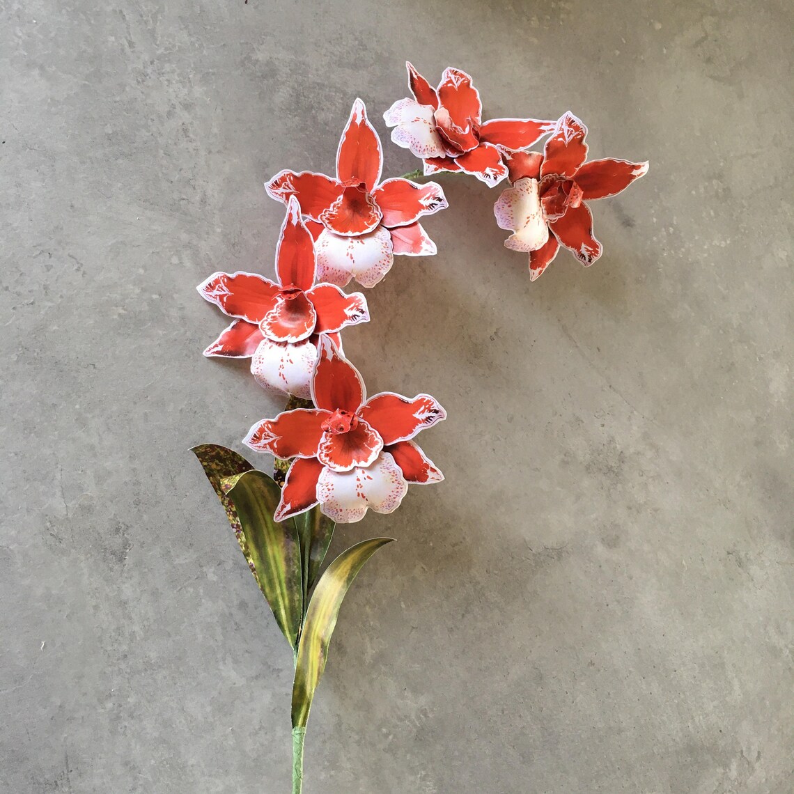 Red Paper Orchid Printable Tutorial Templates - Etsy