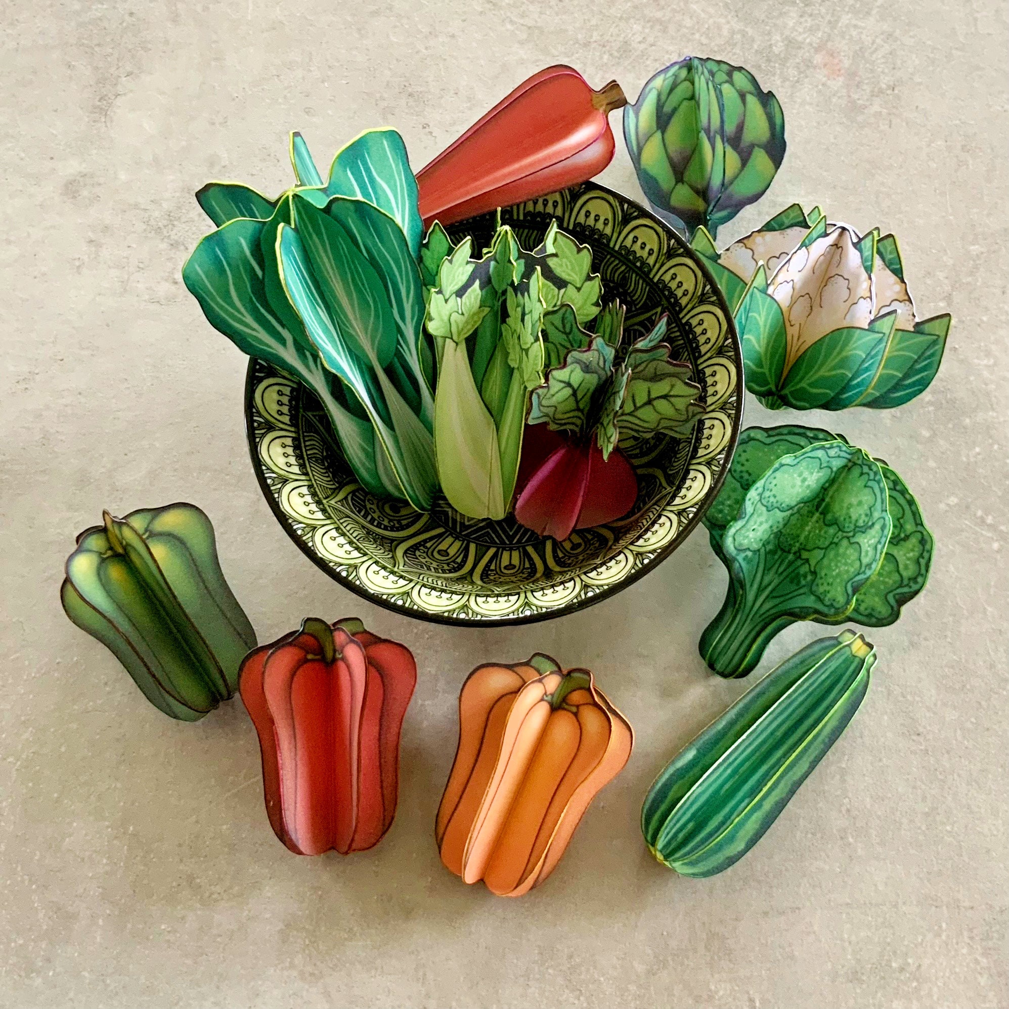 3D Paper Vegetables Set of 11, Printable Game Elements for Quality ...