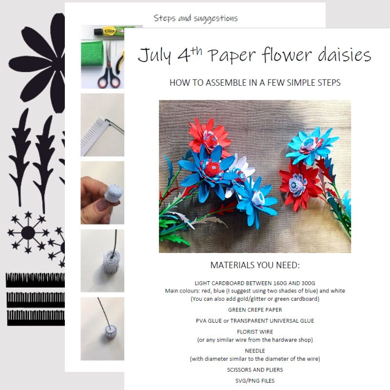 Paper Daisy Flower Templates for Cricut, Easy Floral Kids Crafts, Step ...