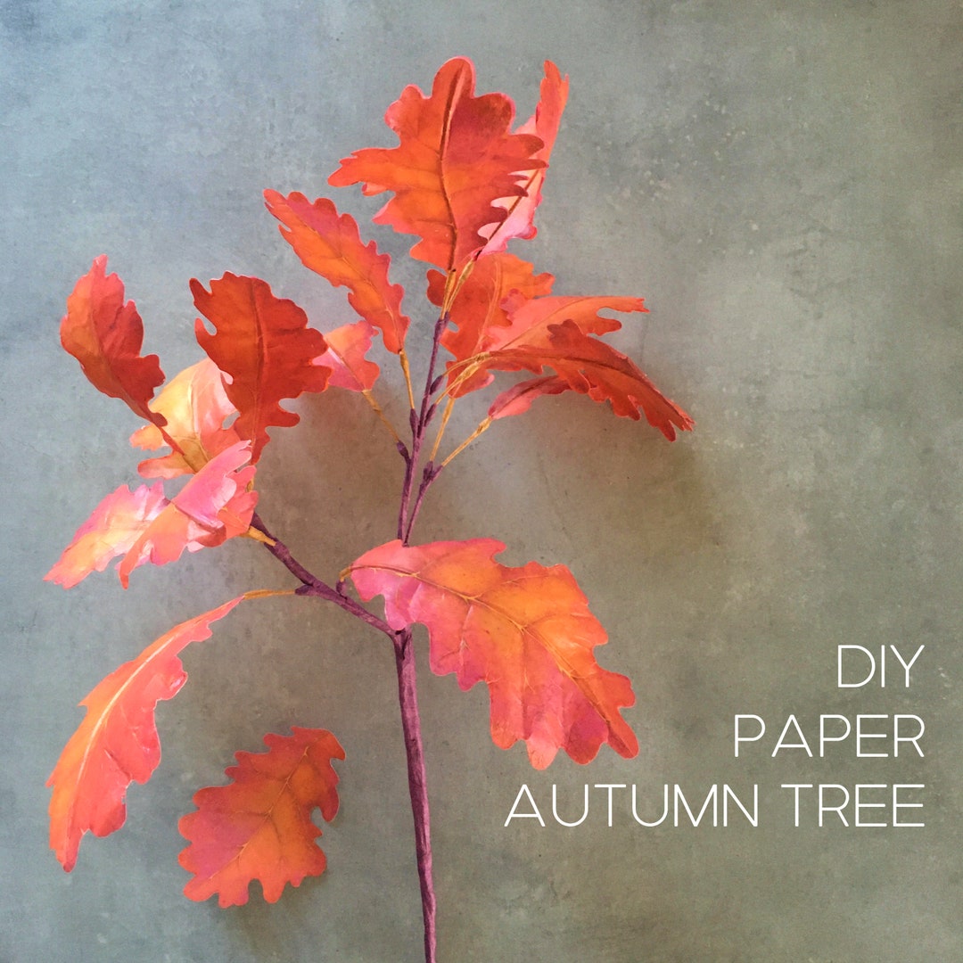 Paper Autumn Oak Tree Step by Step Tutorial and Cricut Templates ...