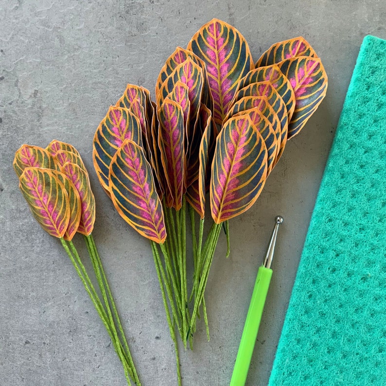 Pink Peacock Paper Plant - Printable Templates + DIY Step-by-step ...