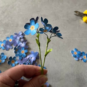 Paper Forget-me-not Bouquet, Wildflower Decoration Templates and ...