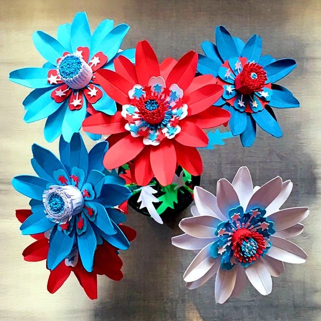 Paper Daisy Flower Templates for Cricut, Easy Floral Kids Crafts, Step ...