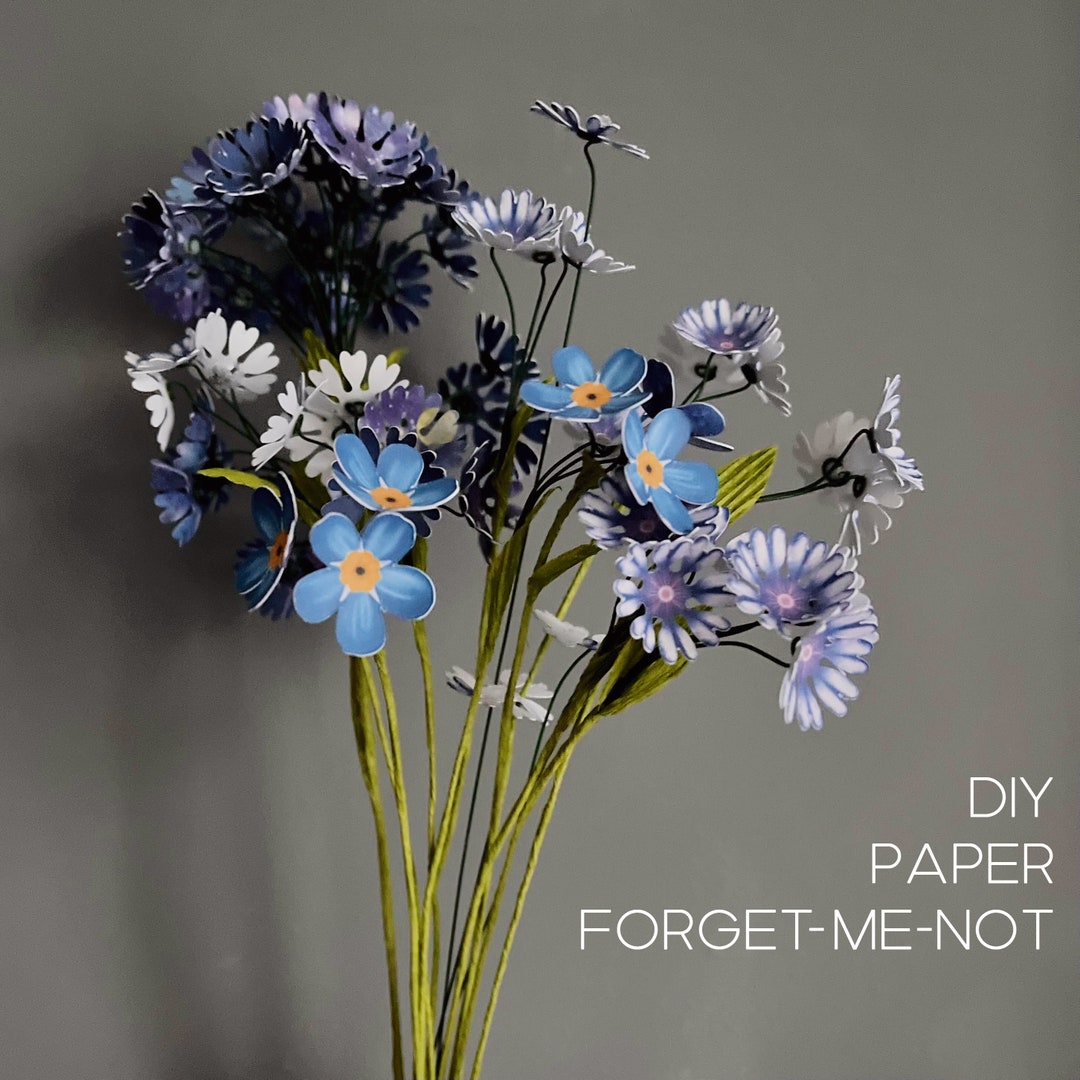 Paper Forget-me-not Bouquet, Wildflower Decoration Templates and ...