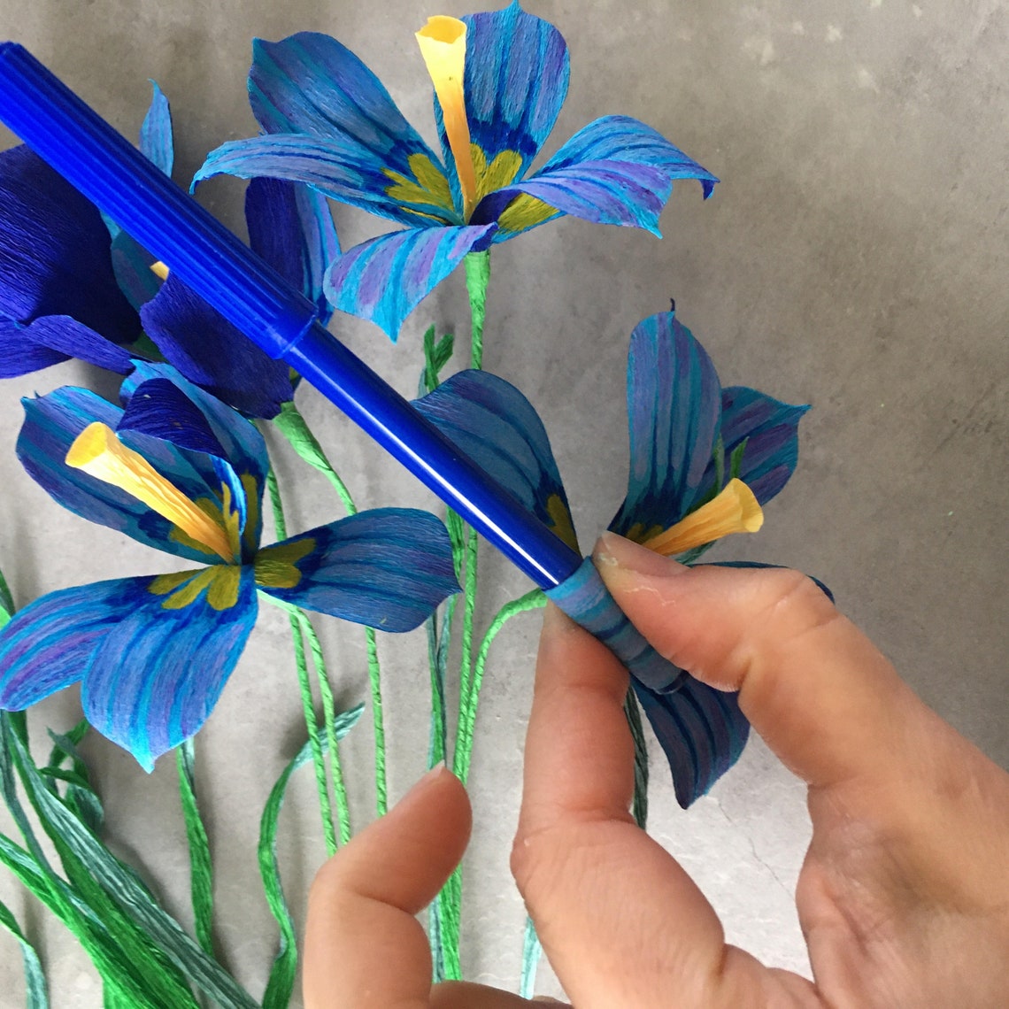 Crepe Paper Blue Wildflower Step by Step Tutorial - Etsy