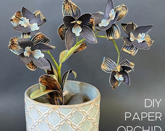 Paper Orchid Printable Tutorial and Templates DIY Flower - Etsy UK
