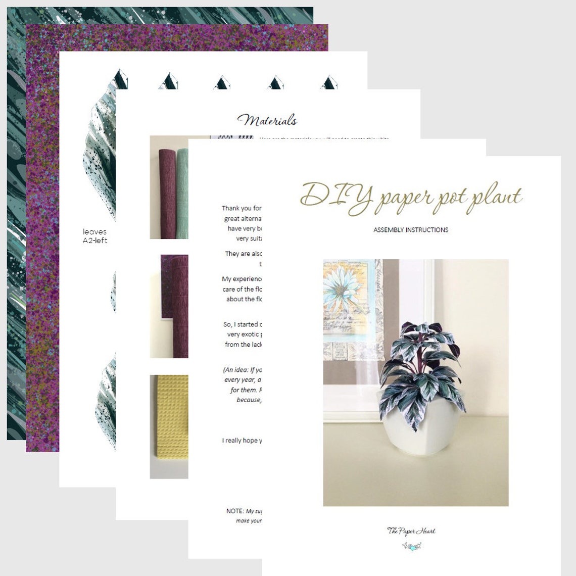 Variegated Paper Plant Templates Instructions, Kids Crafts, Home and ...