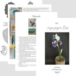 Crepe Paper Iris Flower - Tutorial and Printable Templates - Etsy