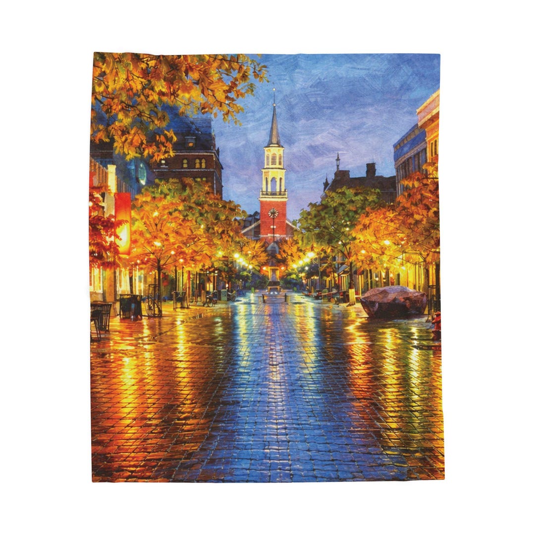 Burlington Vermont Church Street Autum Plush Blanket - Etsy