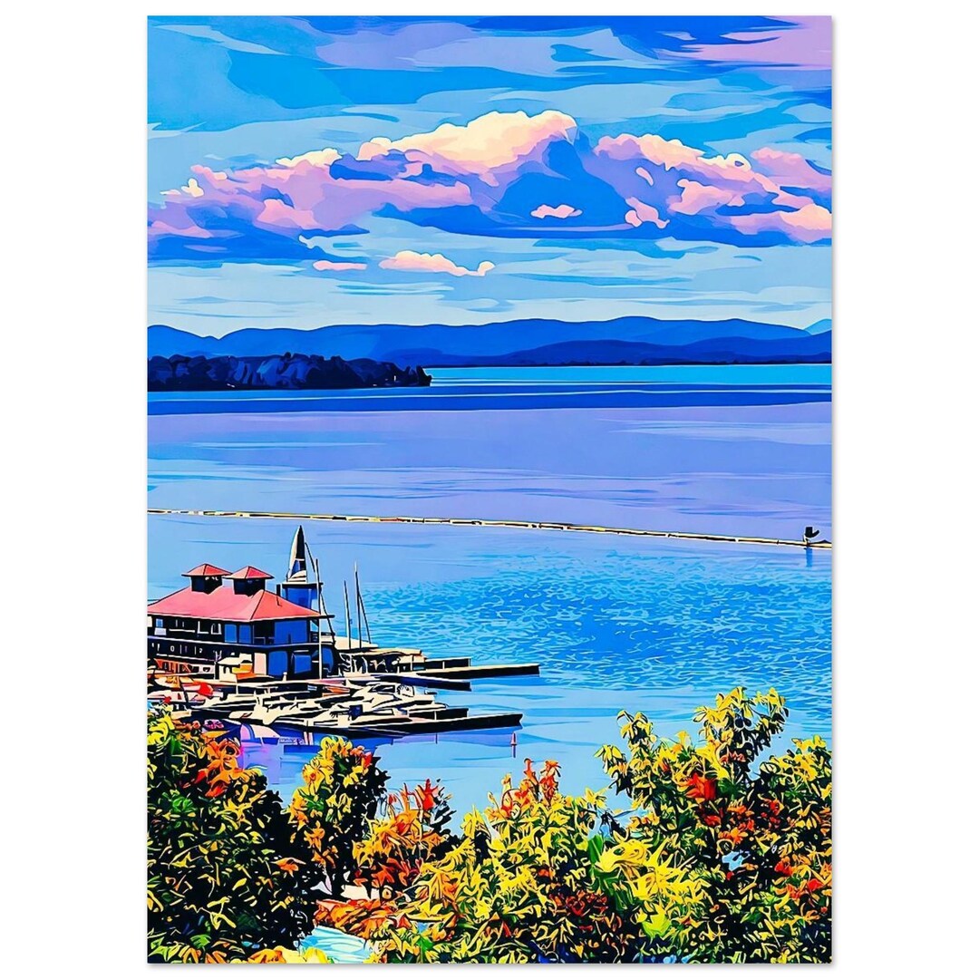 Burlington Vermont Lake Champlain Poster 5x7″ - Etsy