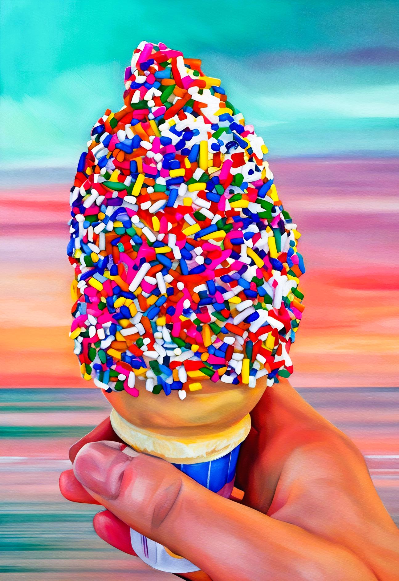 Rainbow Sprinkles Ice Cream Cone Digital Download - Etsy
