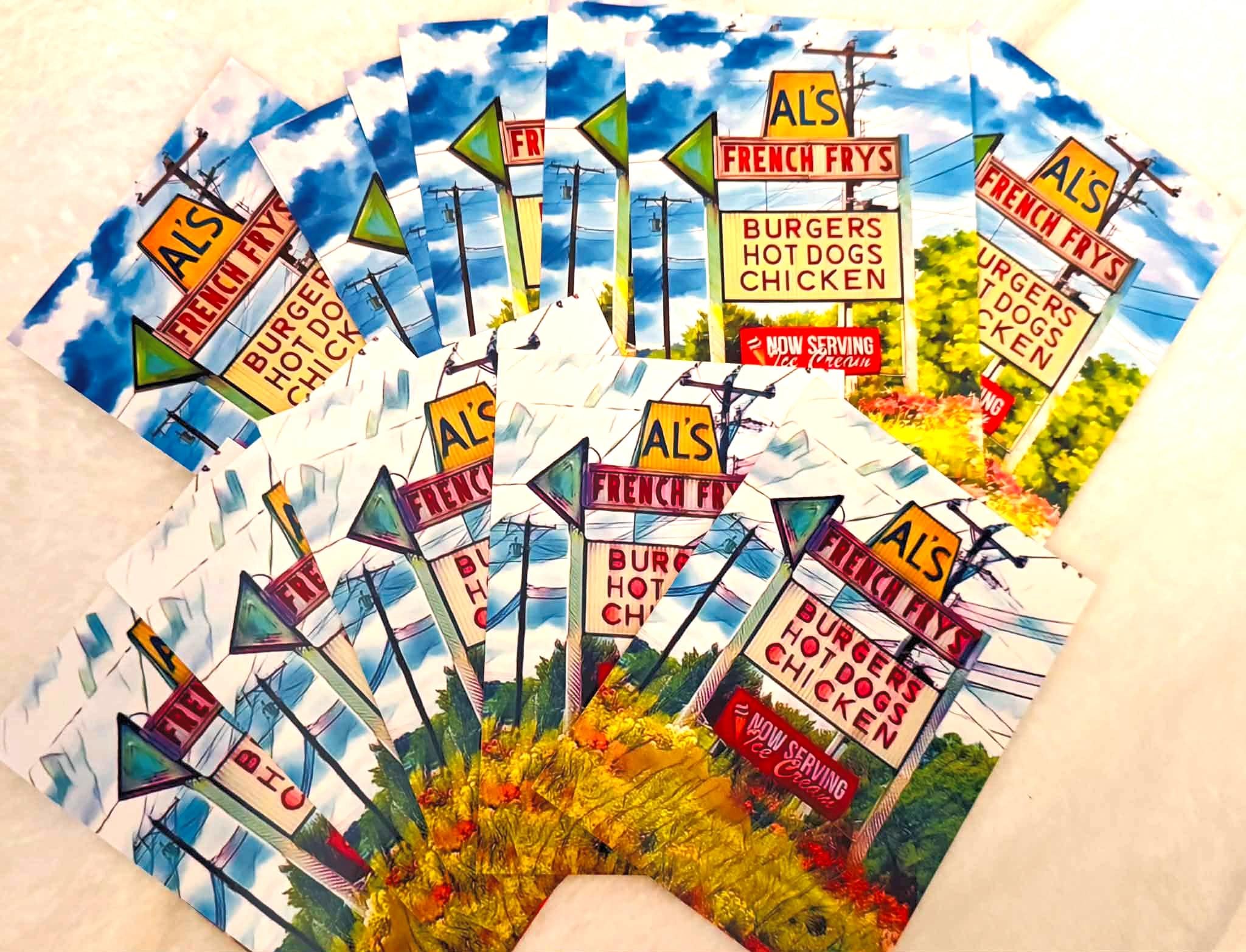 Vermont Postcards Al's French Frys - Etsy