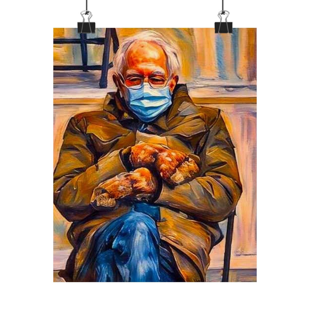 Bernie Sanders Mittens Poster | Matte Vertical Poster - Etsy