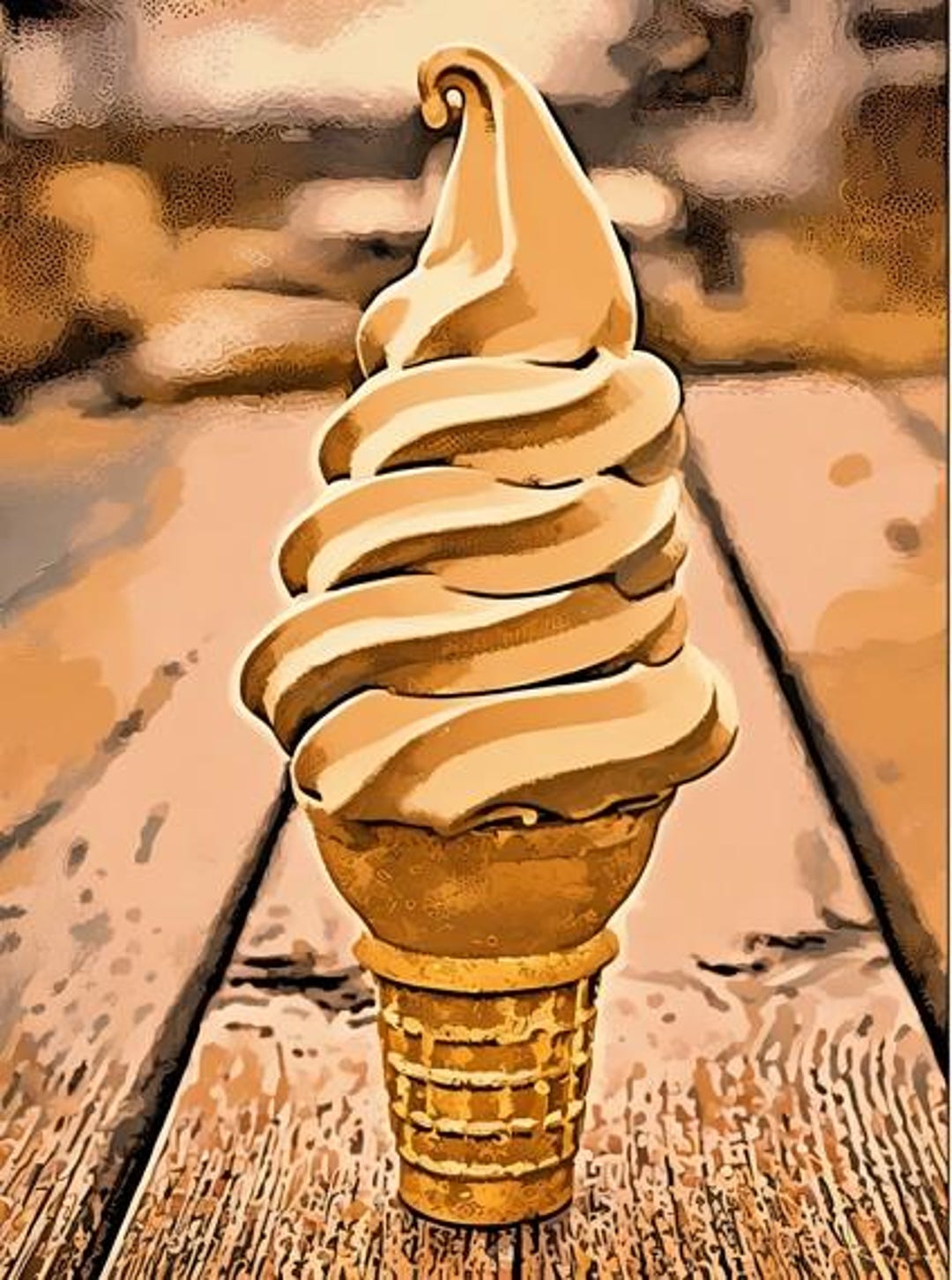 Maple Creemee Soft Serve Ice Cream Cone Digital Download - Etsy