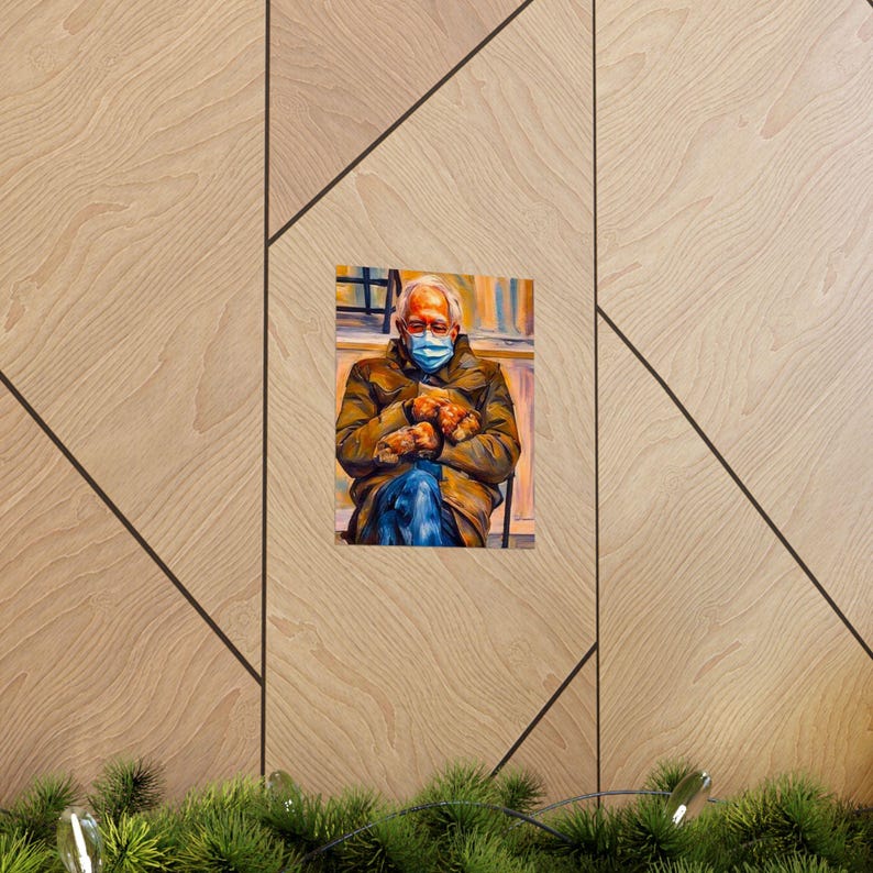 Bernie Sanders Mittens Poster | Matte Vertical Poster - Etsy