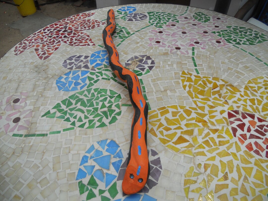 Folk Art Snake, Autumn Snake, Dad Gift, Water Snake, Whimsical Snake ...