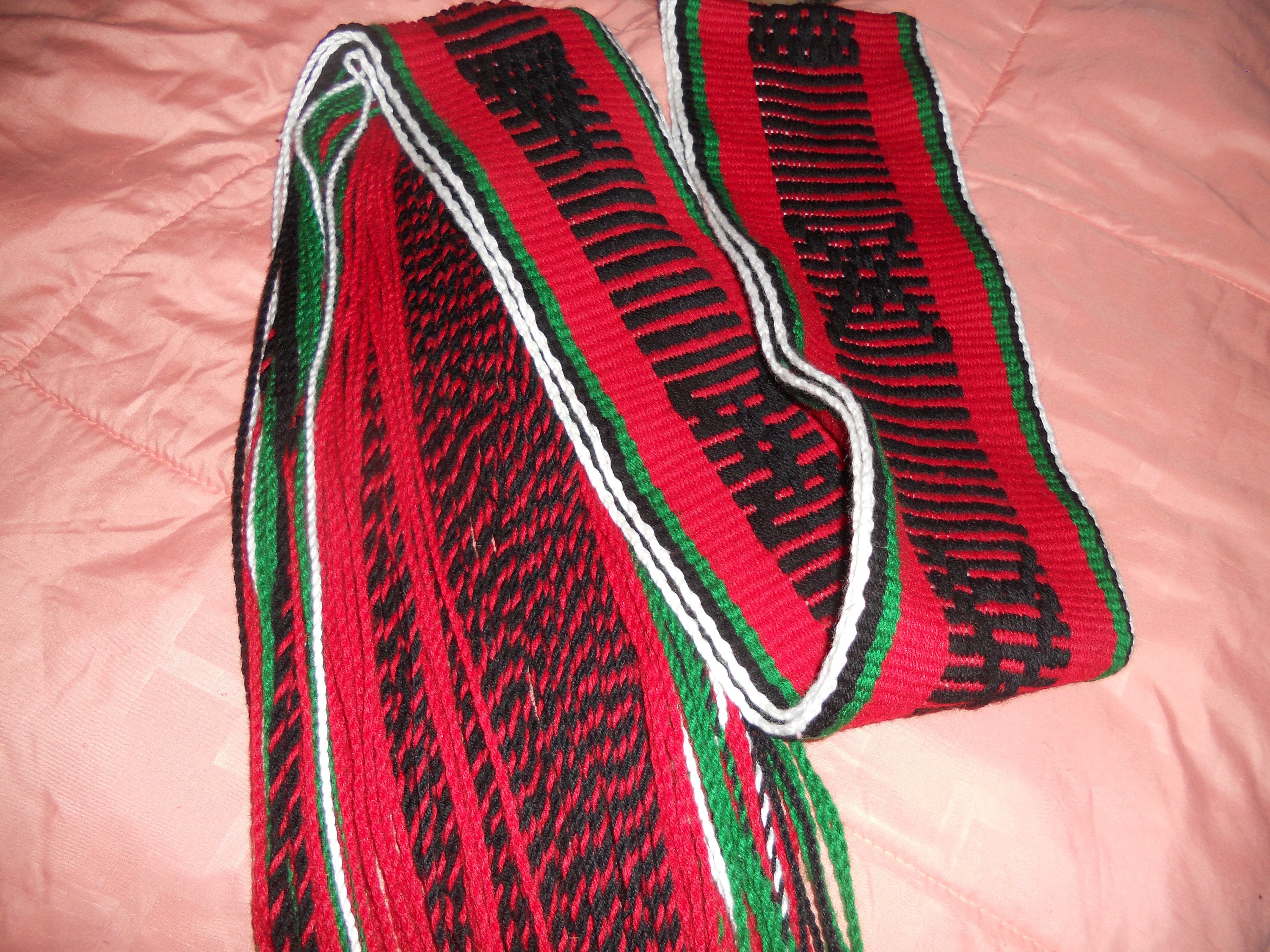 Red Wool Ceremonial Sash Belt, Native American Belt, Native Regalia ...