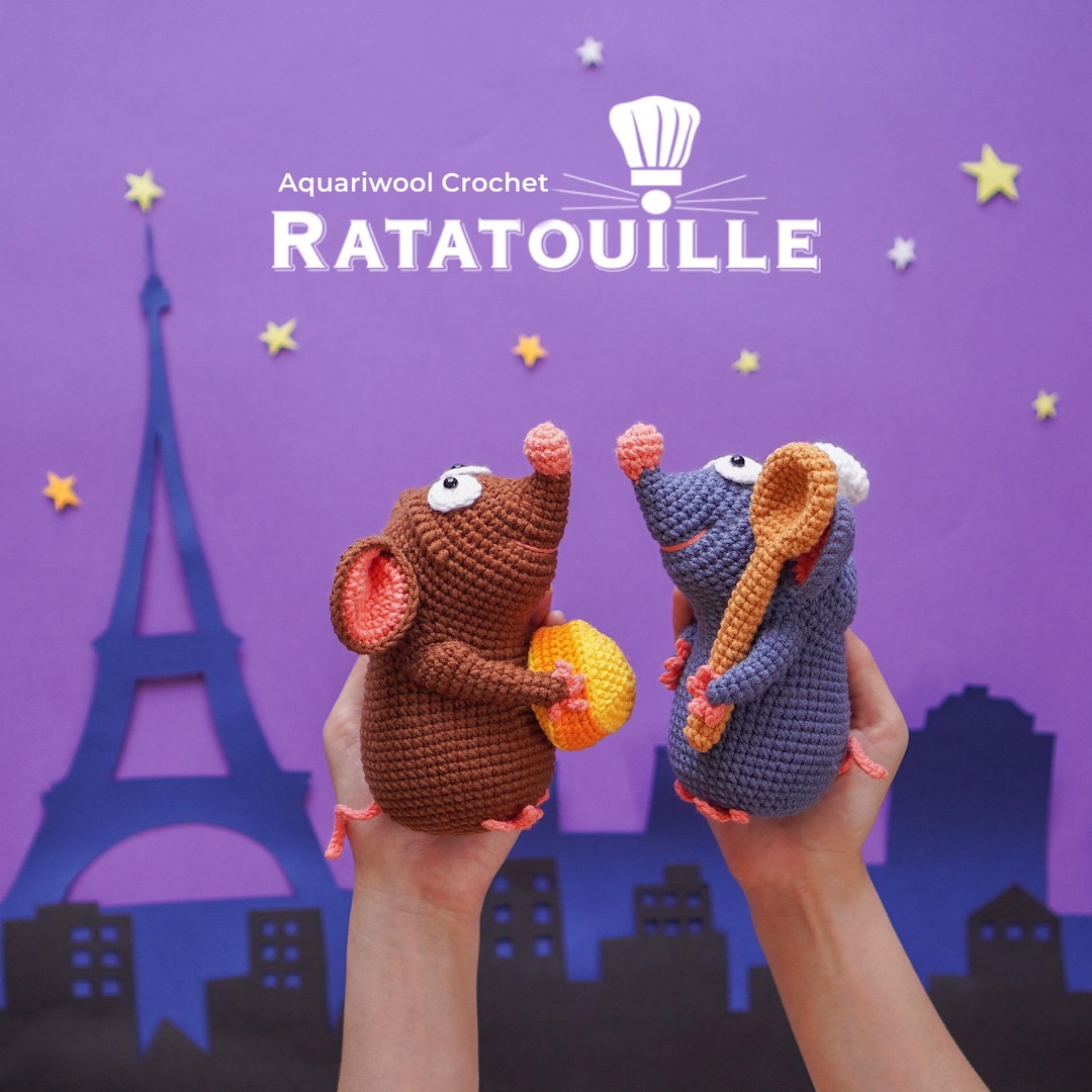 Ratatouille Crochet Pattern: Remy & Emile Amigurumi Mouse Plush Toy ...