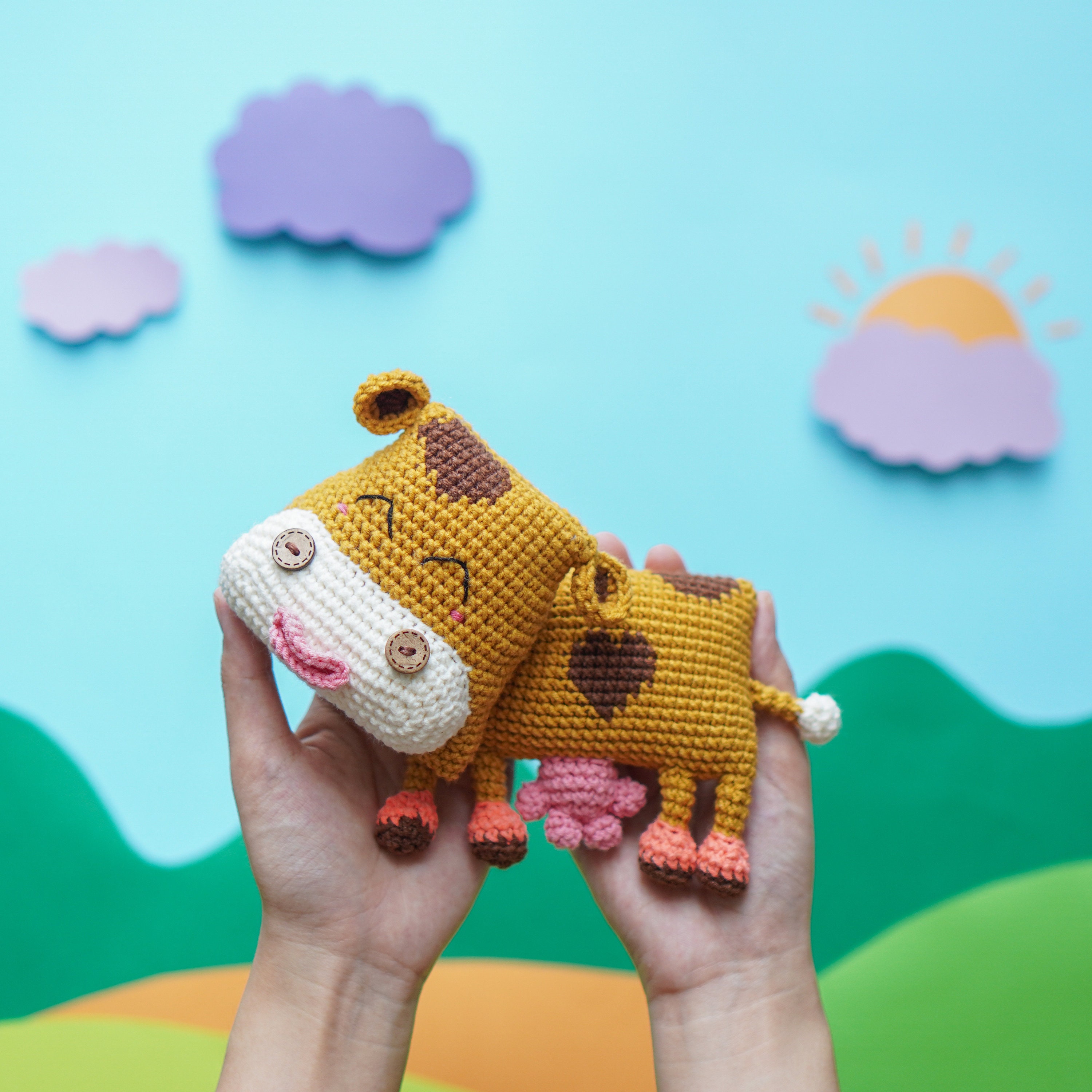 Flat Cows: Calf & Mommy Cow amigurumi Crochet PDF Pattern by - Etsy UK