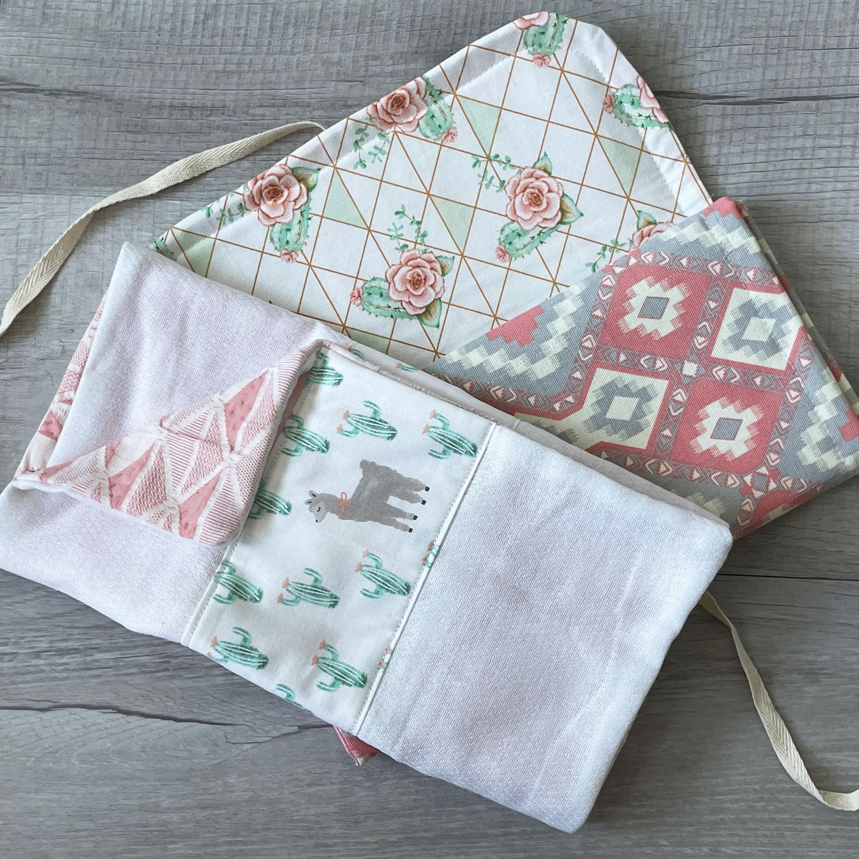 Lama Boho Baby Gift Set diaper Clutch and Burp Cloth - Etsy