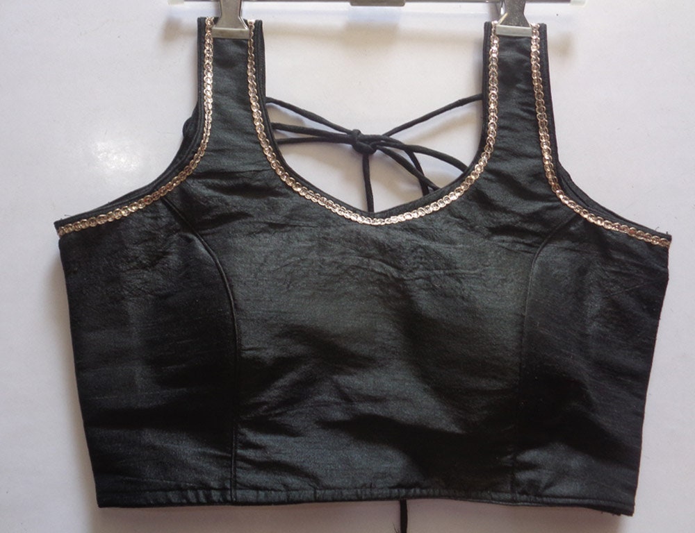 Sweet Heart Neck Blouse With Designer Lace - Black Color - Etsy