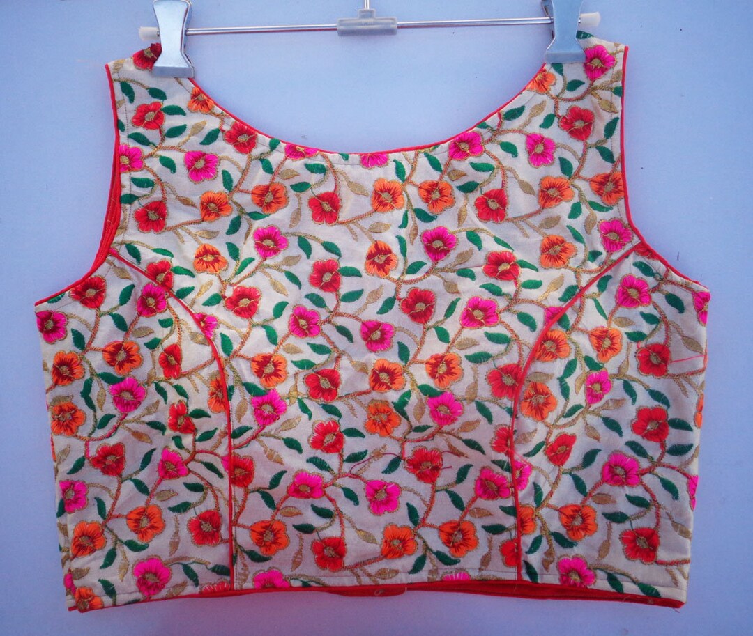 Colorful Embroidery Readymade Blouse With Floral saree Blouse sari ...