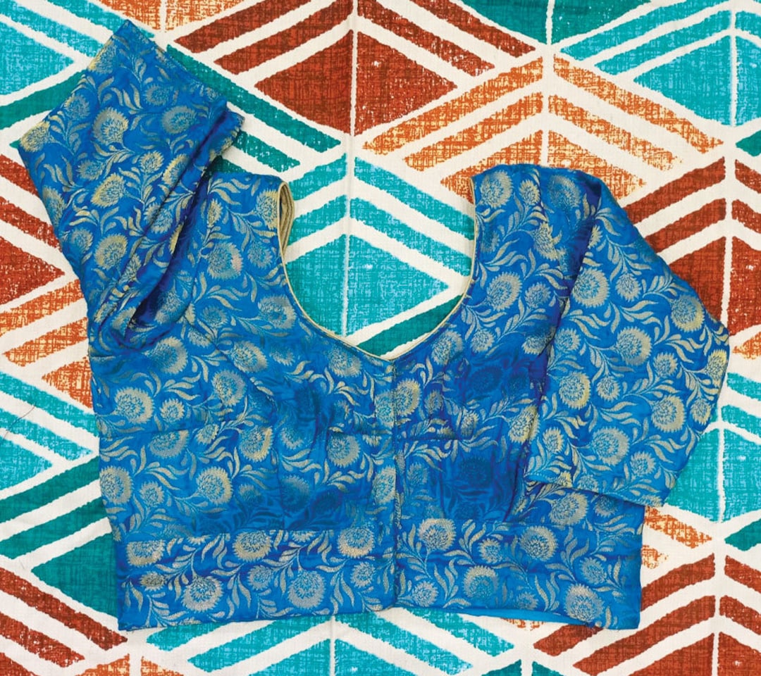 Brouquit Saree Blouse in Firozi Color (#10) Beautiful Readymade Blouse ...