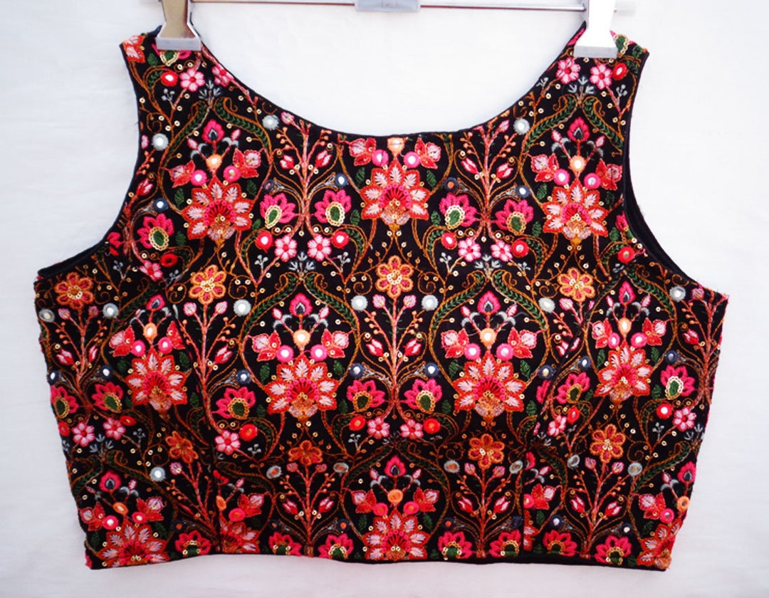 Readymade Colorfull Embroidery Saree Blouse With Floral Designs ...