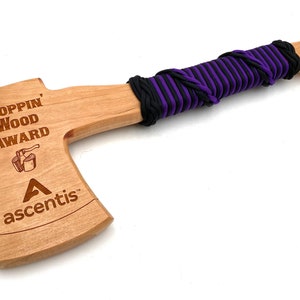 Throwing Axe Hatchet Award - Custom Laser Engraved Made of Cherry Wood ...