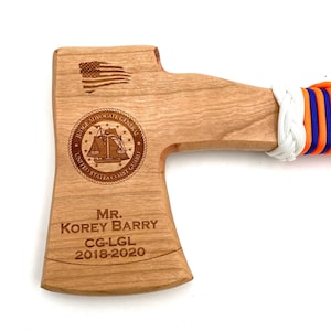 Throwing Axe Hatchet Award - Custom Laser Engraved Made of Cherry Wood ...
