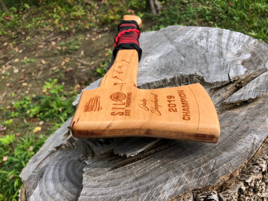 Axe Throwing Hatchet Award Custom Laser Engraved-Cherry Wood | Etsy