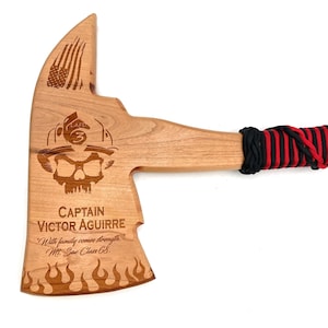 Firefighter Gift Axe: Cherry Wood Customized Laser Engraved - Etsy