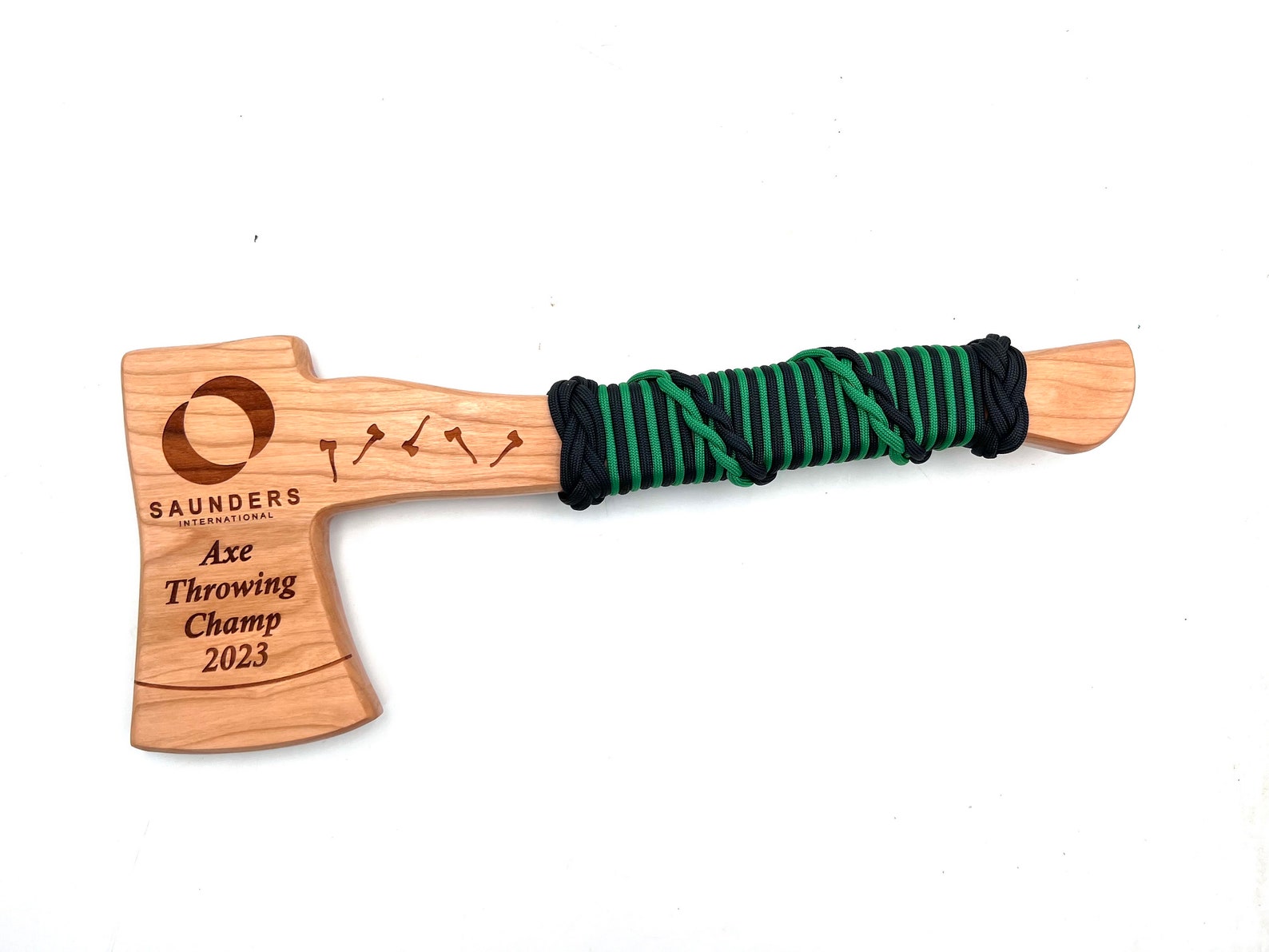 Throwing Axe Hatchet Award - Custom Laser Engraved Made of Cherry Wood ...