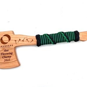 Throwing Axe Hatchet Award - Custom Laser Engraved Made of Cherry Wood ...