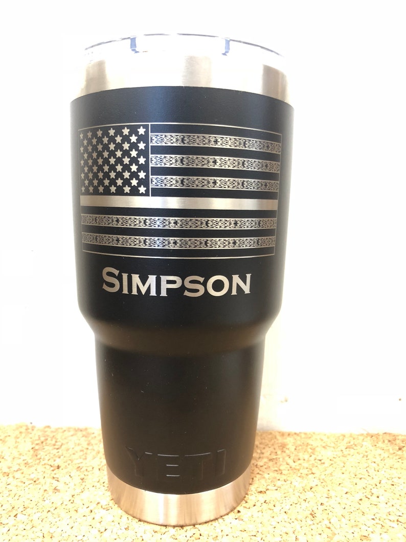 YETI Thin Silver Line American Flag Tumbler 20oz or 30oz - Etsy